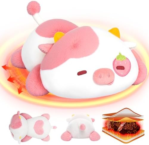 Amazon.com: Strawberry Cow Plush Microwavable Stuffed Animals ...