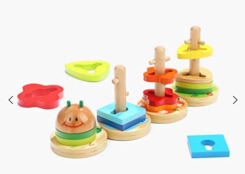 The Turtle Wooden Caterpillar Stacking,Colors,Shape Sorter Toy for Kids ...