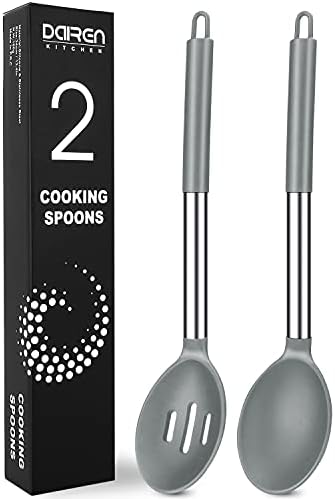Amazon.com: 2 Pieces Silicone Nonstick Mixing Spoons, BPA Free and Food ...