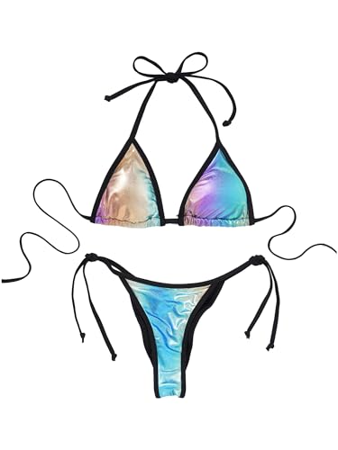 YiZYiF Women's Metallic Micro Bikini Set Push up Swimsuit - Want It All