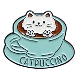・ブランド:SunAge・製造元:サンエイジ・製造元/メーカー部品番号:sunage-pins-catcap・猫とカプチーノをデザインしたピンバッジ（ピンズ）です。サイズは横3cm×縦2.5cm（最長部）。・かわいいネコの姿が印象的！・衣服...