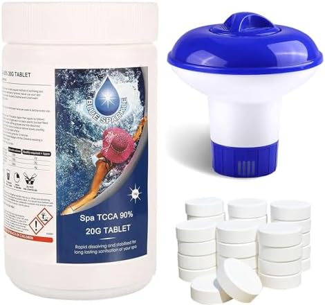 1Kg Chlorine Tablets Slow Release with Floating Dispenser for All Hot ...