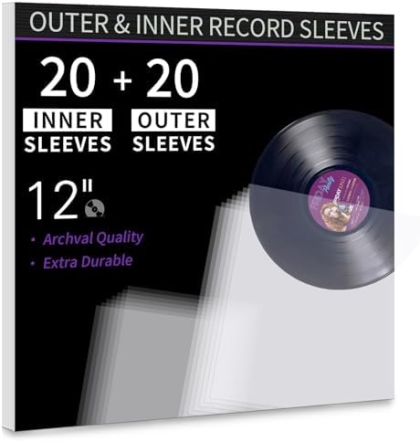 Amazon.com: Vinyl Sleeves Inner & Outer, 20 Anti Static 12" LP Vinyl ...