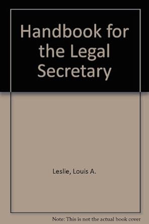 Amazon.com: Handbook for the Legal Secretary: 9780070372771: Leslie ...
