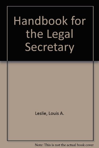 Amazon.com: Handbook for the Legal Secretary: 9780070372771: Leslie ...