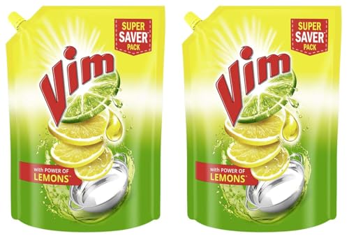 Vim Dishwash Liquid Gel Lemon Refill Pouch, 2 Ltr | Dishwash Gel ...