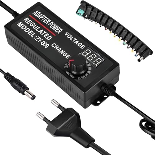 3V-24V Universal Adjustable AC Adapter Universal 3A 72W AC/DC Adjustable Power Adapter with LED ...