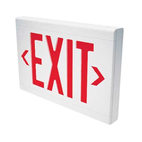Hubbell Lighting LXURW AC LX Series LED Exit Sign White Housing Red ...