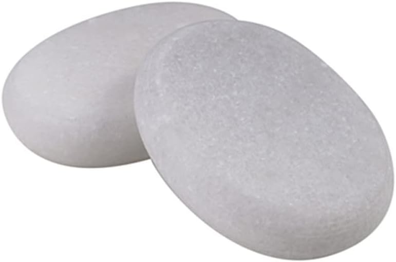 Amazon.com: LHYILSWQ 2 Pcs White Marble Cold Stone Hot Massage Stones ...