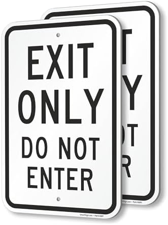 Amazon.com : SmartSign Exit Only Do Not Enter Sign - 2-Pack, 12" x 18 ...
