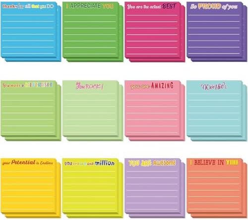 Wonninek Inspirational Sticky Notes 24 Pcs 1200 Sheets Employee Gifts ...