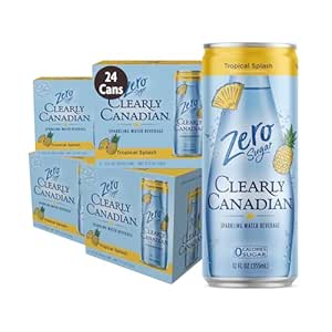 Amazon.com: Clearly Canadian Tropical Splash Cans Sparkling Water, 24-Pack (Regular & Zero ...