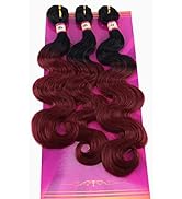 Amazon.com : Body Wave Synthetic Hair Weave 3 Hair Bundles Deals 16 18 ...