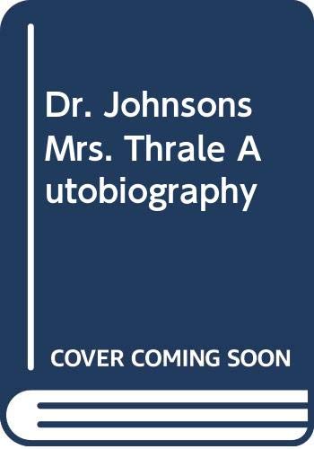 Dr. Johnsons Mrs. Thrale Autobiography : Amazon.in: Books