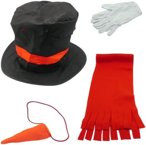 Amazon.com: Snowman Costume for Adults - Top Hat, Shawl, Nose, Gloves 5 ...