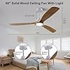 Amazon.com : QUTWOB 60" Wood Ceiling Fan with Lights Remote Control ...