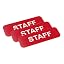Staff - Etiqueta de nombre de 1 x 3 pulgadas, color rojo (paquete de 3 ...