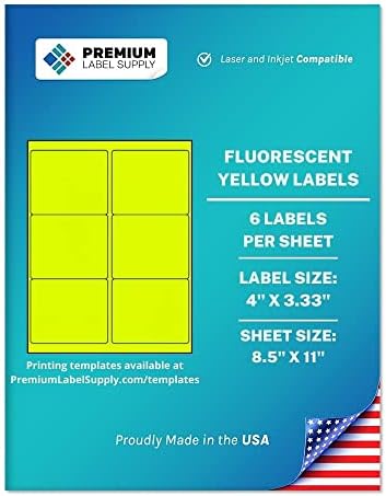 Amazon.com : Premium Label Supply Bright Neon Color Fluorescent ...