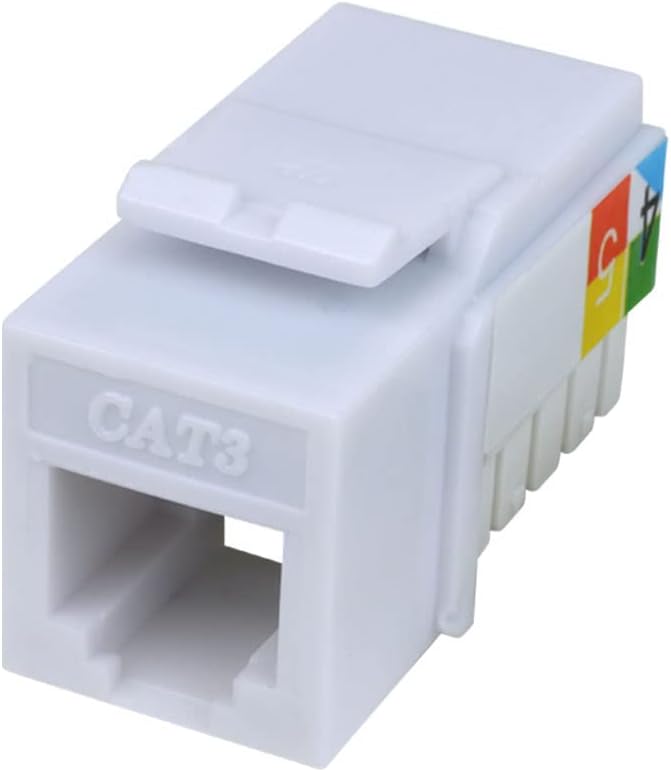 Amazon.com: Cat3 Keystone Jack 6P4C, White, 10-Pack : Electronics