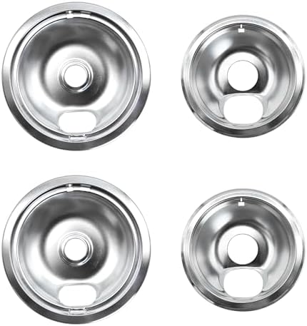 Amazon.com: W10196405 W10196406 Electric Range Stove Drip Pans Includes ...