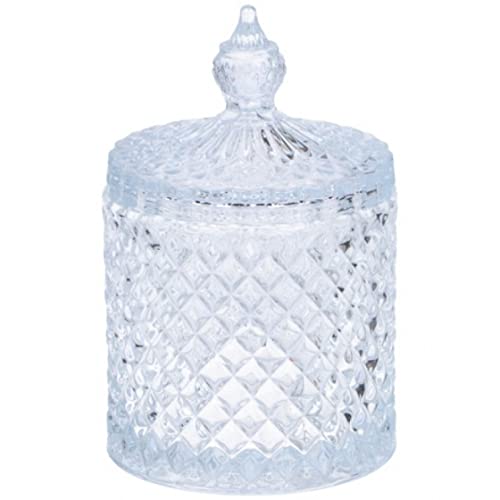Glass Sweet Jars with Lid, Dome Shape Sugar Bowl Crystal Effect Glass ...