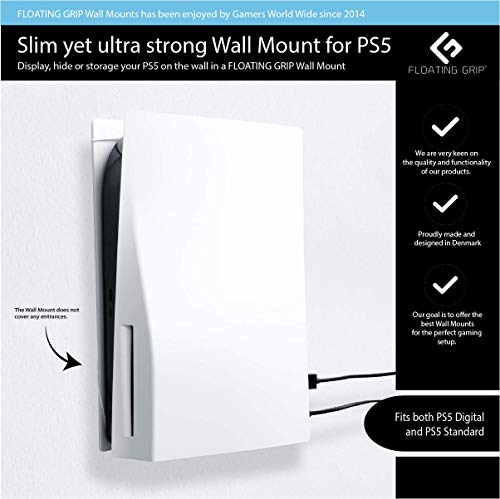 FLOATING GRIP Wall Mounts for 1x Playstation 5 (PS5) + 2X - Want It All