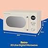 Russell Hobbs RHM2044C Retro 20 Litre Cream Digital Microwave, 800W ...