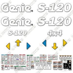 Genie S120 Decal Kit Boom Lift (Full Set) Vertical Mast Replacement ...