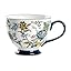 Keramik Tasse mit Handbemalt Blumenmuster, Groß Farbige Kaffeetasse ...