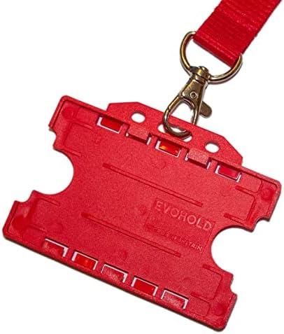 Red ID Card Badge Holder - Red Lanyard Card Holder - Red Lanyard Neck ...