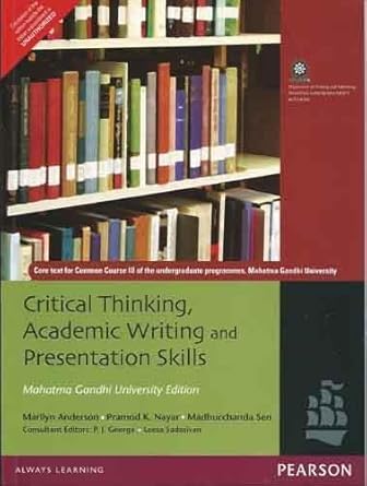 Buy Critical Thinking, Academic Writing and Presentation Skills: MG ...
