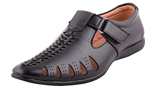 JD Men Leather Material Formal Sandal - JD-SH-018-10,Black : Amazon.in ...