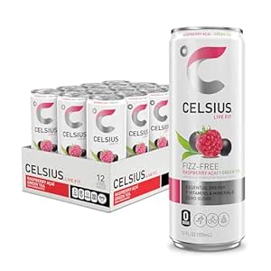 Amazon.com : CELSIUS Fizz Free Raspberry Acai Green Tea, Sugar Free ...