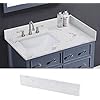 21 in. Engineered Marble Side Splash for Cabinet Vanity White Modern ...