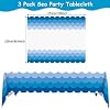 Amazon.com: Irenare 3 Ocean Waves Theme Tablecloth 87 x 108 Inch Blue ...