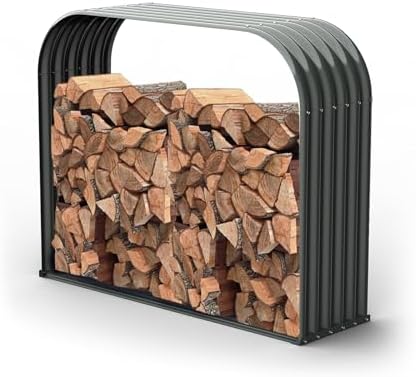 Amazon.com: A ANLEOLIFE Galvanized Steel Firewood Storage Shed Outdoor ...