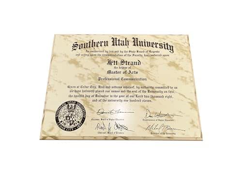Amazon.com: Handcrafted Diploma Frame Plaque with Custom Engraving 9x12 ...