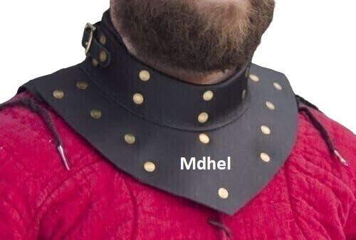 Amazon.com: medieval leather gorget large leather gorget black leather ...