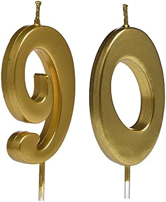 Amazon.com: Number 90 Birthday Candle 3D Crown Designed 90th Cake ...
