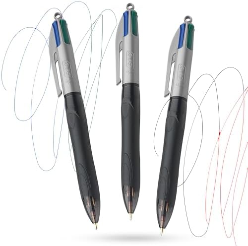 BIC 4-Colour Smooth Pens Multi Pen Retractable Design Multicolour Pen ...