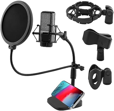 Amazon.com: Microphone Stand With Filter Screen Microphone Clip ...