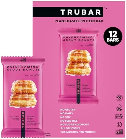 Amazon.com : TRUBAR Vegan Protein Bar, Daydreaming About Donuts, Gluten ...