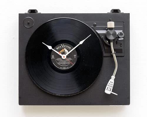 Amazon.com: Recycled Record player Clock, audio lover clock, audio file ...