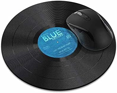 Amazon.com: WIRESTER Non-Slip Round Mousepad, Vintage Vinyl Record Blue ...