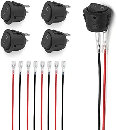 Amazon.com: 5Pcs ON Off Round Rocker Switches 20mm Mini 12V DC, Mini ...