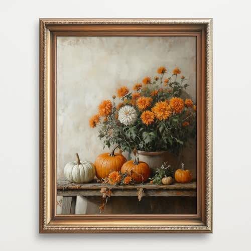Amazon.com: Halloween Decor Print Pumpkins Still Life Painting Rustic ...
