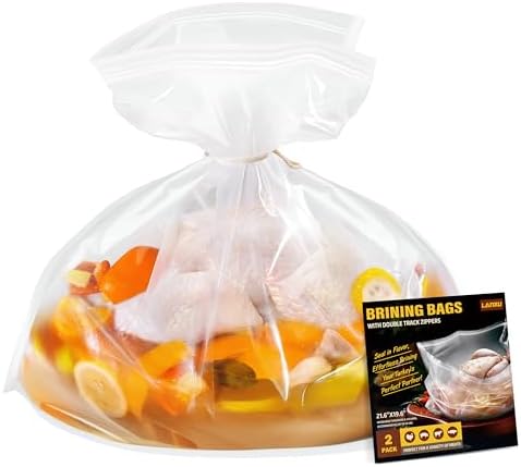 Amazon.com: Turkey Brining Bags Kit of 2 Extra Large, 21.6"×19.6 ...