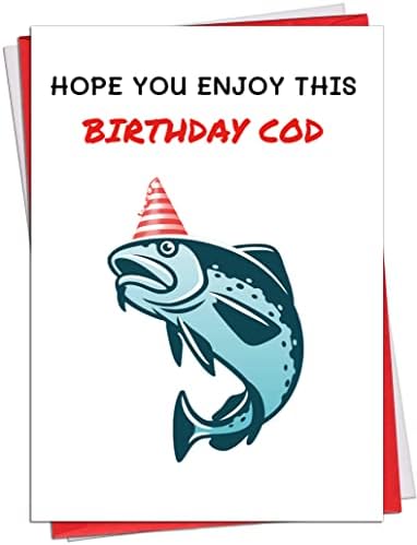 Amazon.com : Ikassong Funny Birthday Card for Fishing Lover Fisher, Cod ...