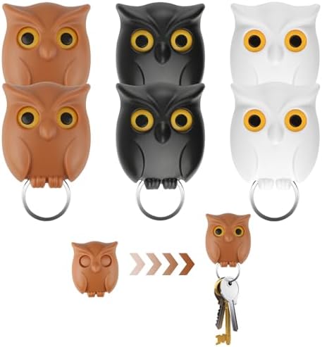 jwogngls 6 Stück Eulen Schlüsselhalter für Wand, Hakenleiste ...