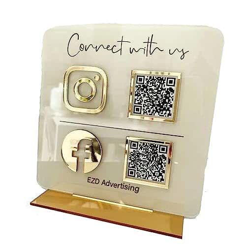 Amazon.com: Sleek Acrylic QR Code Display Stand, Customisable, Enhance ...
